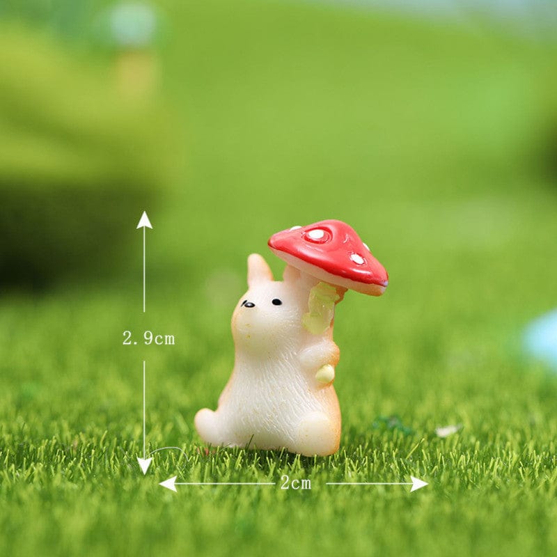 Rabbit With Mushroom Miniature